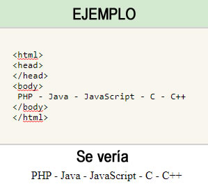 Estructura interna de una página HTML de